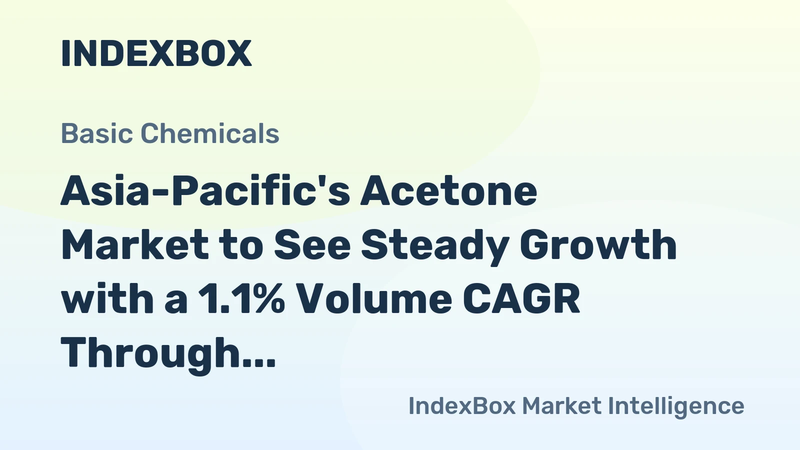 Asia-Pacific's Acetone Market to See Steady Growth with a 1.1% Volume CAGR Through 2035