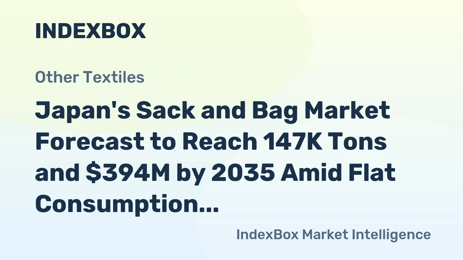 Japan's Sack and Bag Market Forecast to Reach 147K Tons and $394M by 2035 Amid Flat Consumption and Heavy Import Reliance