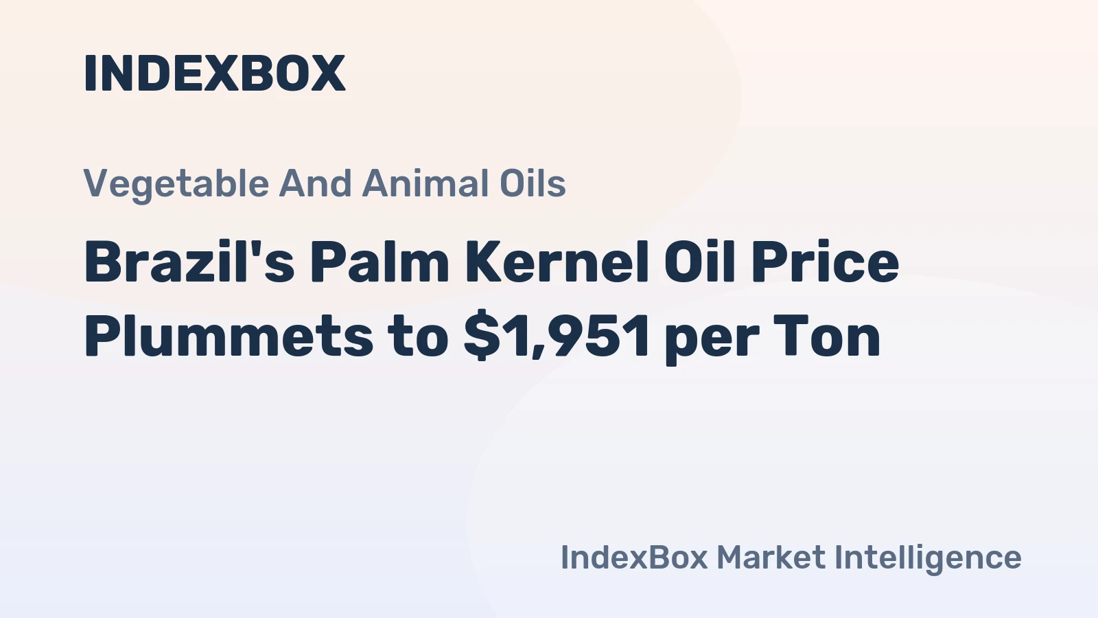 Brazil's Palm Kernel Oil Price Plummets to $1,951 per Ton