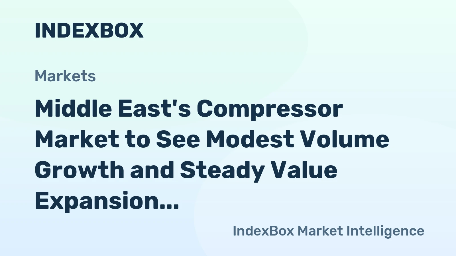 Middle East's Compressor Market to See Modest Volume Growth and Steady Value Expansion Through 2035