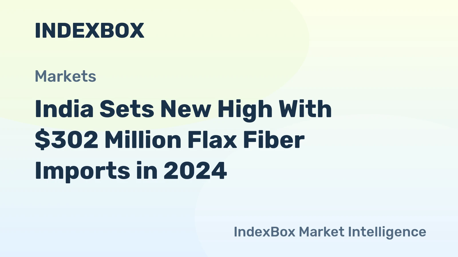 India Sets New High With $302 Million Flax Fiber Imports in 2024