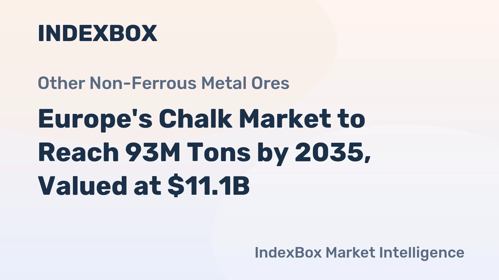 Europe's Chalk Market to Reach 93M Tons by 2035, Valued at $11.1B