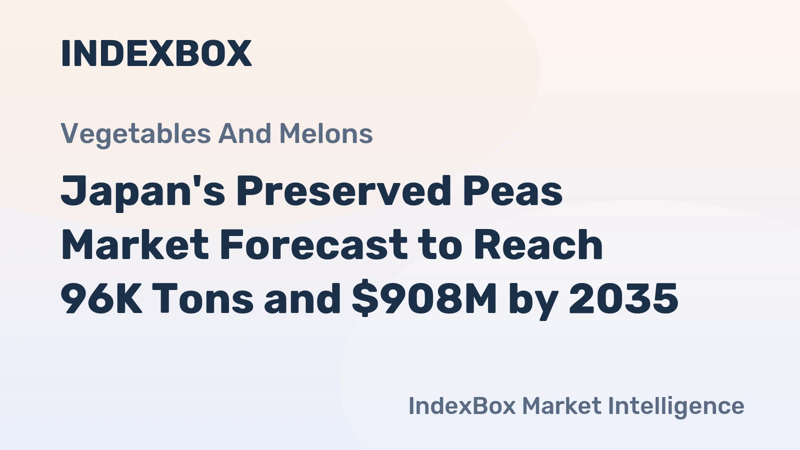 Japan's Preserved Peas Market Forecast to Reach 96K Tons and $908M by 2035