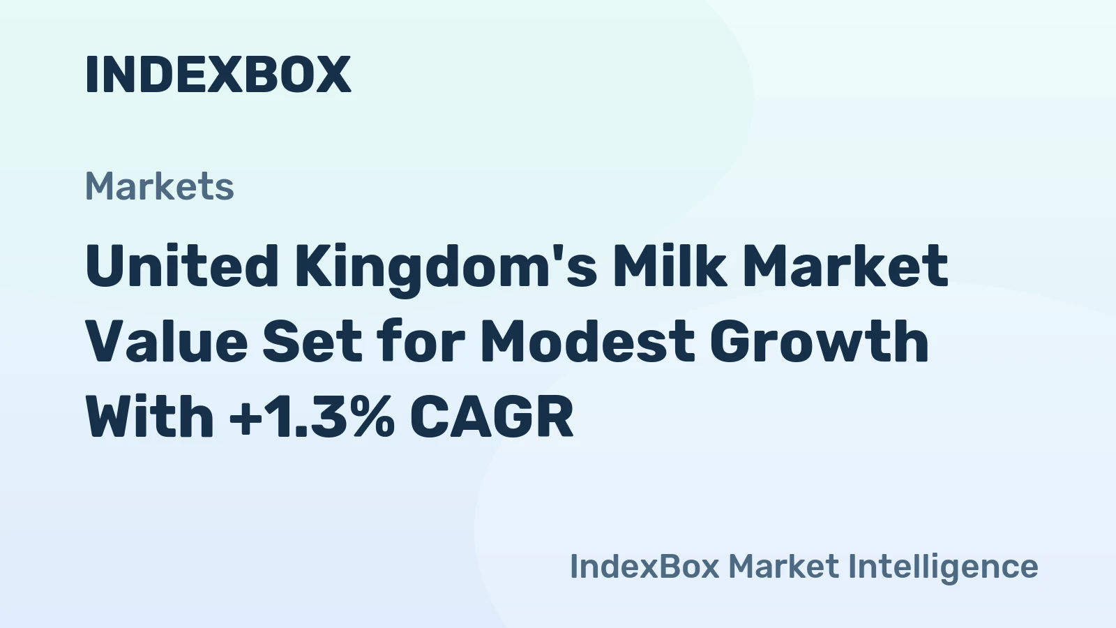 United Kingdom's Milk Market Value Set for Modest Growth With +1.3% CAGR