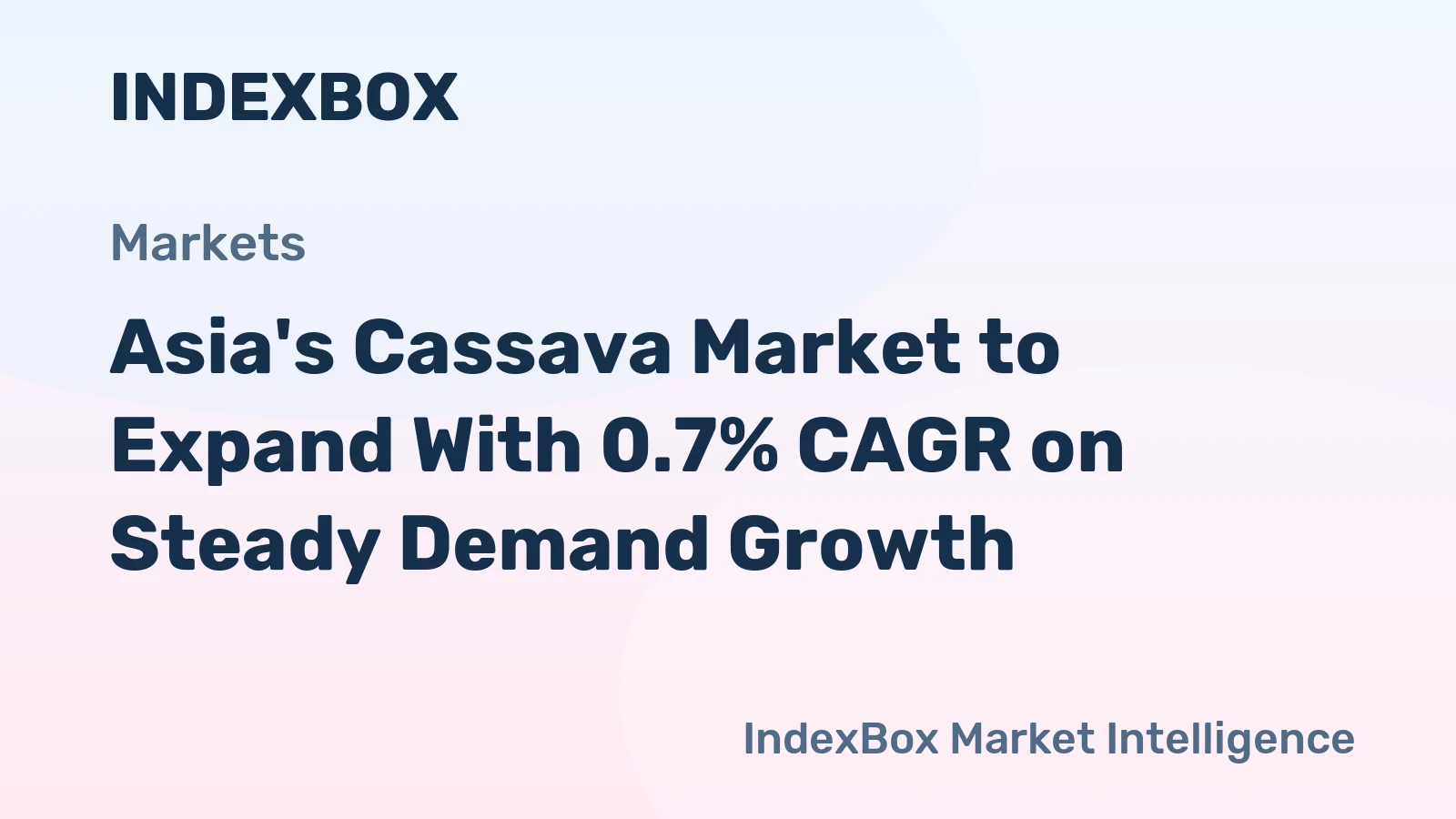 Asia's Cassava Market to Expand With 0.7% CAGR on Steady Demand Growth
