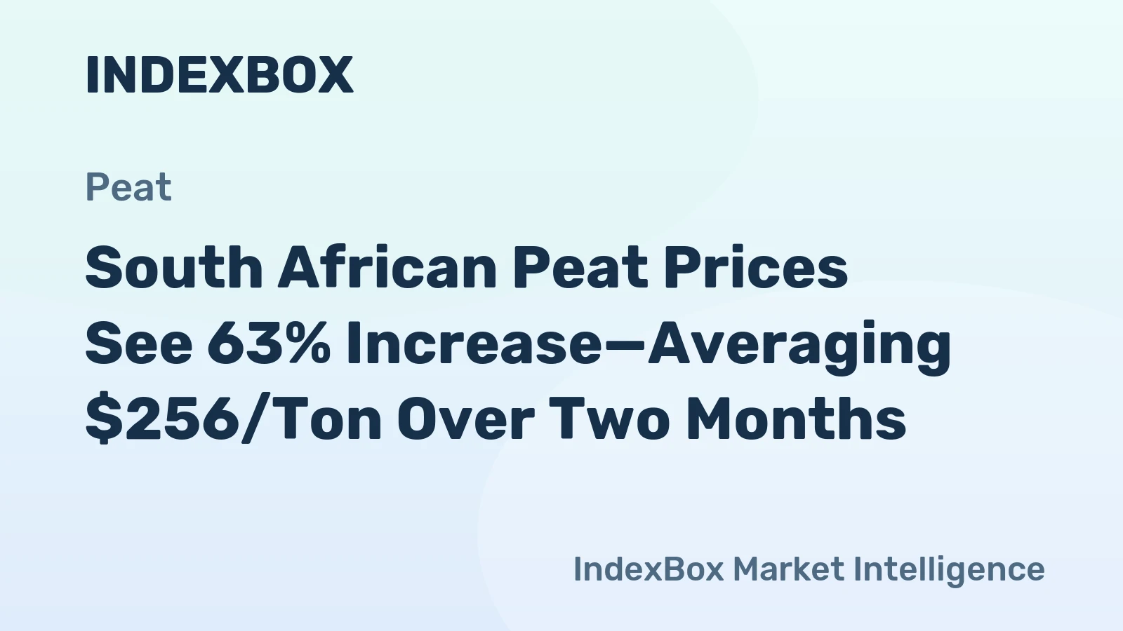 South African Peat Prices See 63% Increase—Averaging $256/Ton Over Two Months