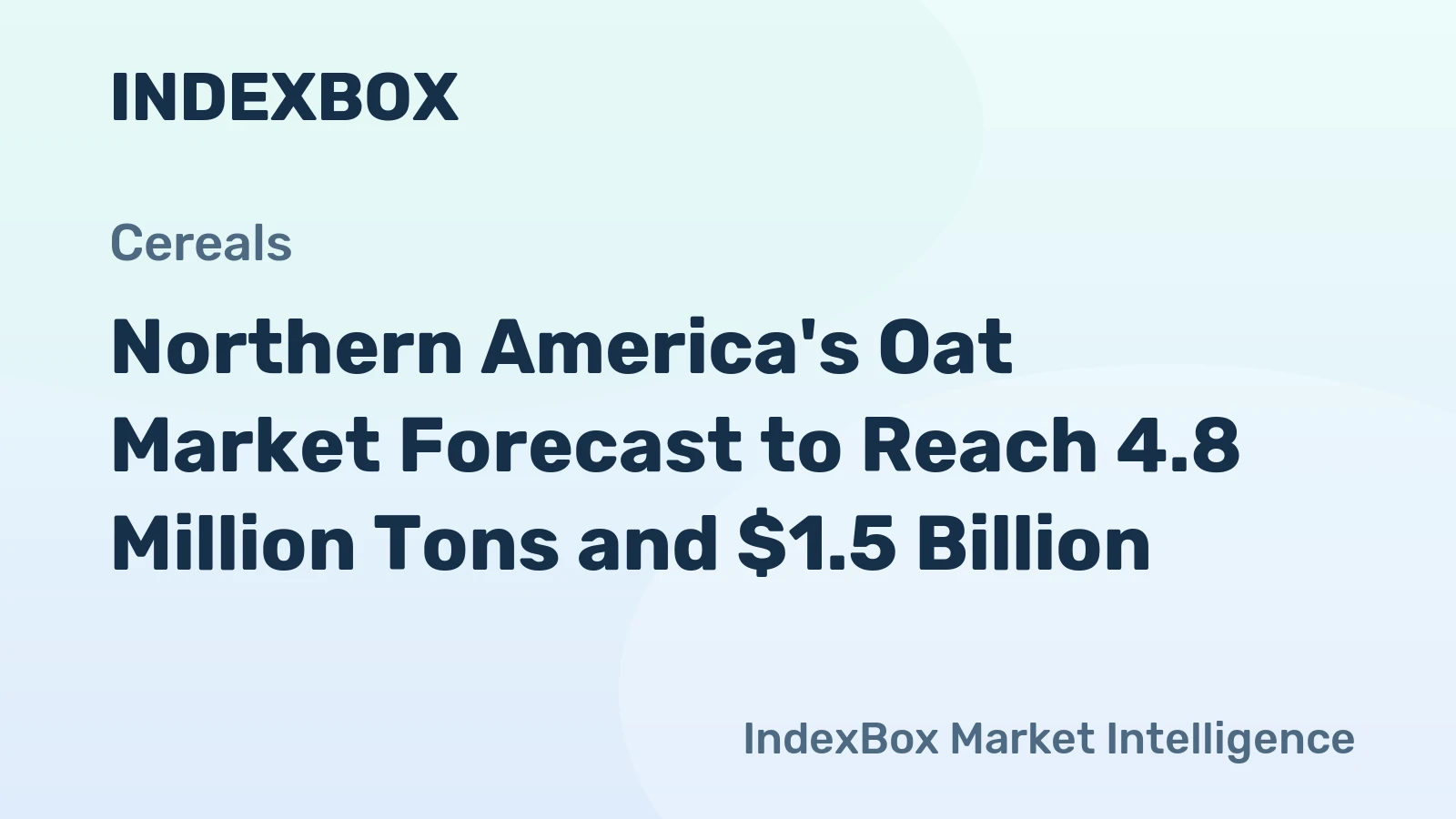 Northern America's Oat Market Forecast to Reach 4.8 Million Tons and $1.5 Billion