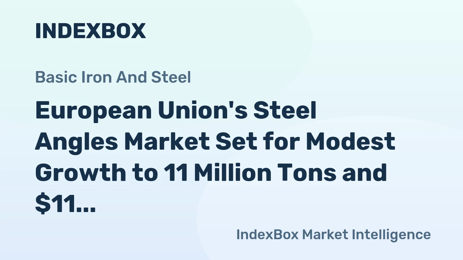 European Union's Steel Angles Market Set for Modest Growth to 11 Million Tons and $11 Billion