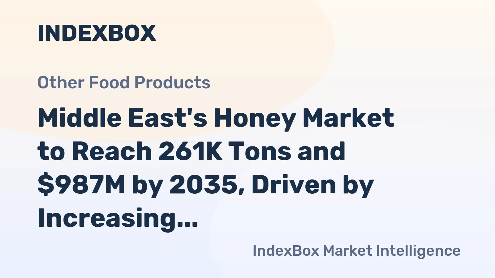 Middle East's Honey Market to Reach 261K Tons and $987M by 2035, Driven by Increasing Demand