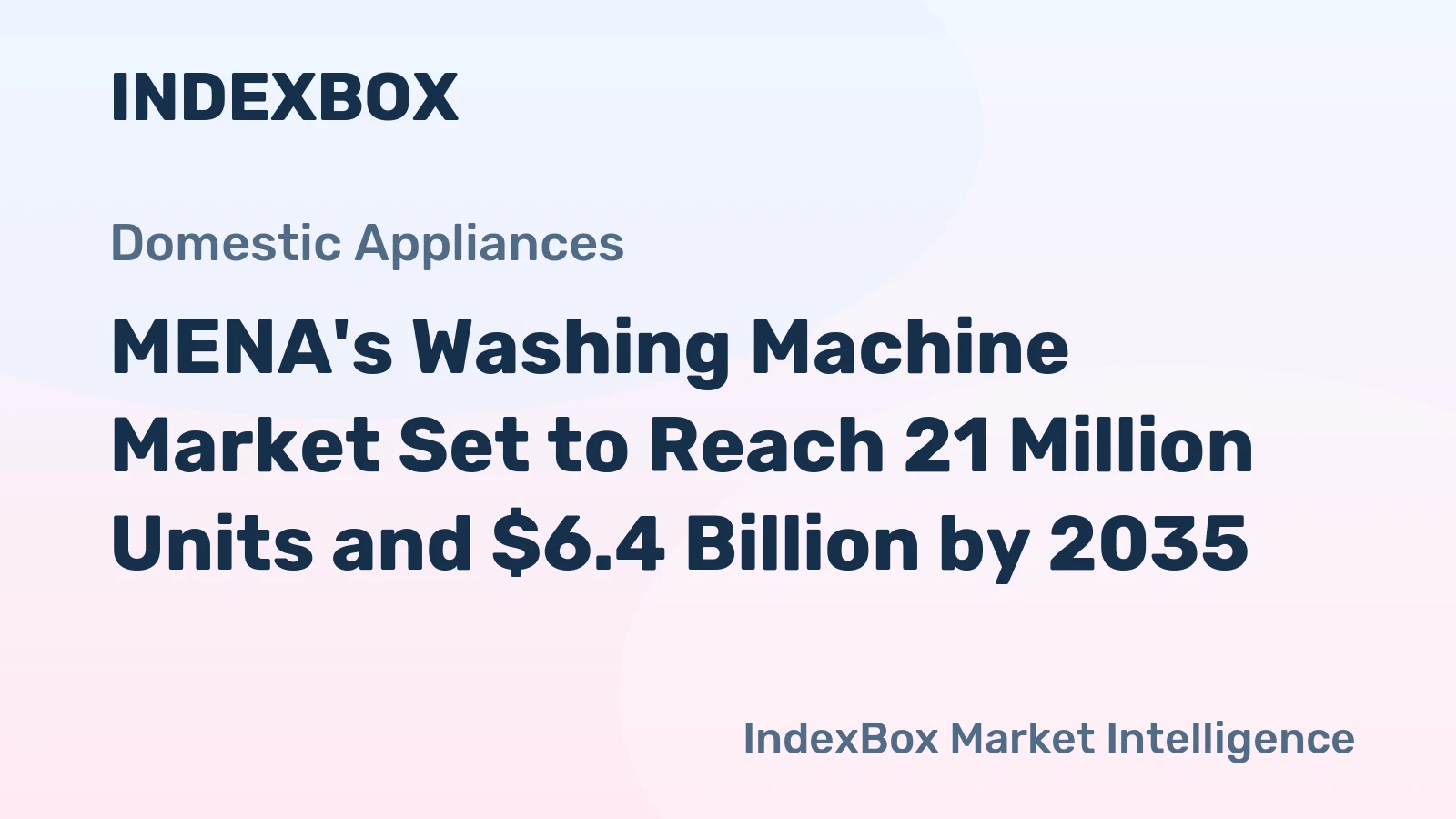 MENA's Washing Machine Market Set to Reach 21 Million Units and $6.4 Billion by 2035