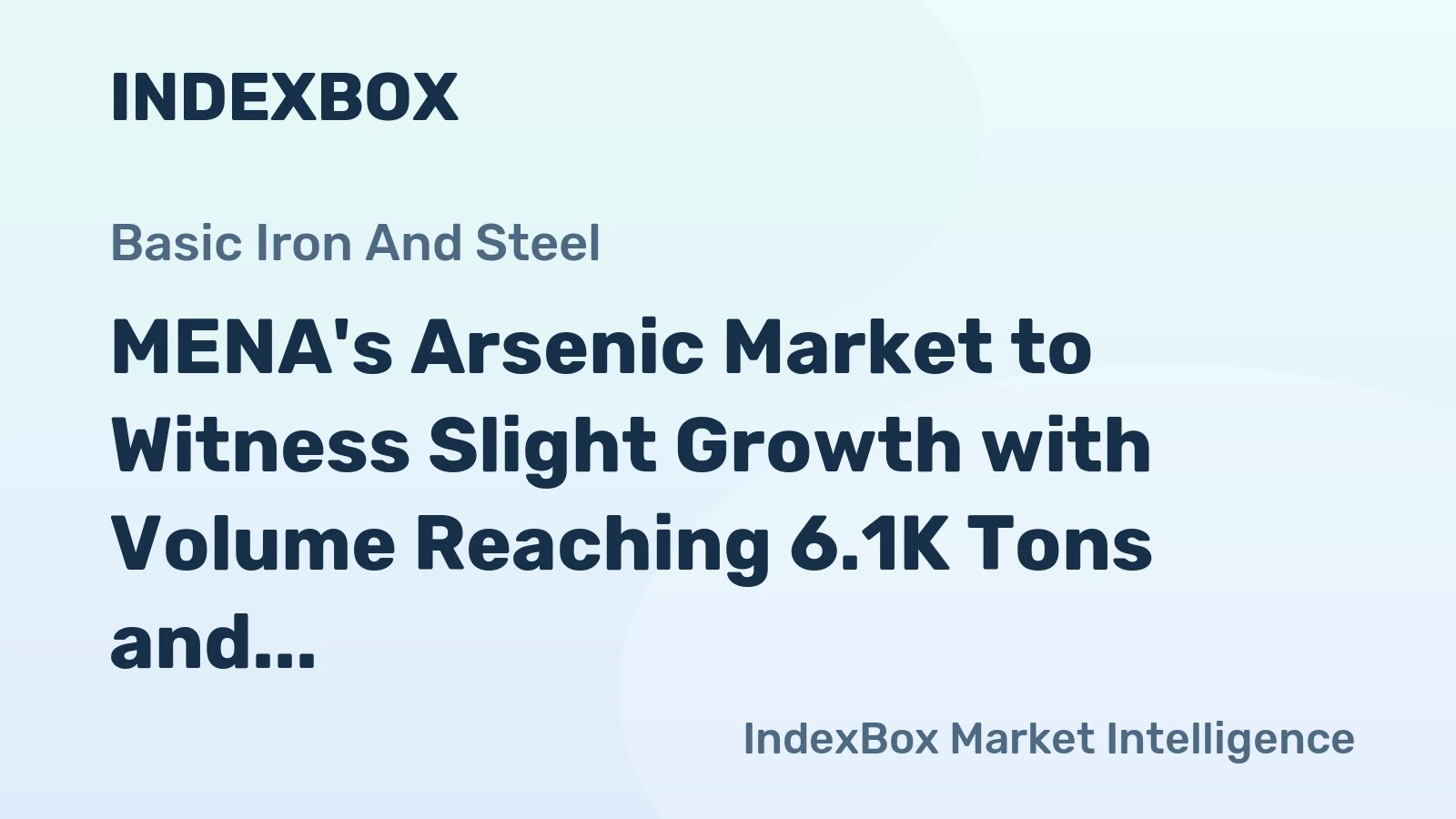 MENA's Arsenic Market to Witness Slight Growth with Volume Reaching 6.1K Tons and Value Reaching $14M by 2035