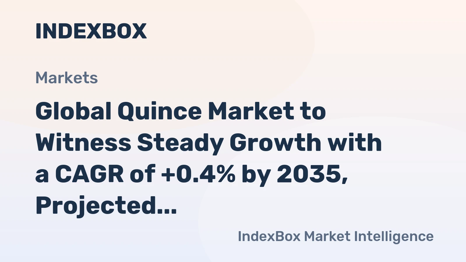 Global Quince Market to Witness Steady Growth with a CAGR of +0.4% by 2035, Projected to Reach $955M