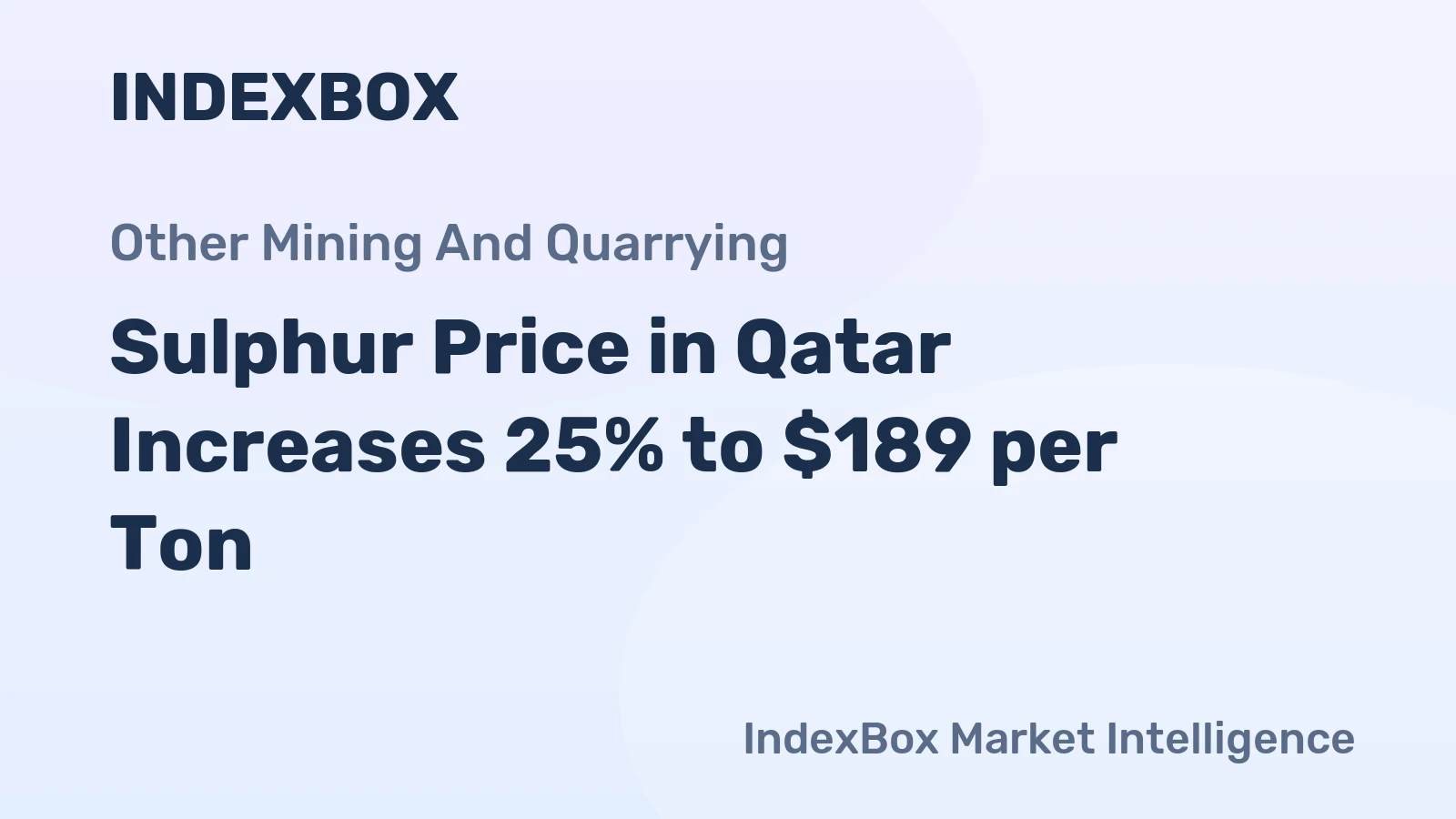 Sulphur Price in Qatar Increases 25% to $189 per Ton