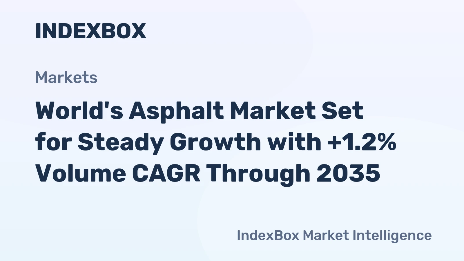 World's Asphalt Market Set for Steady Growth with +1.2% Volume CAGR Through 2035