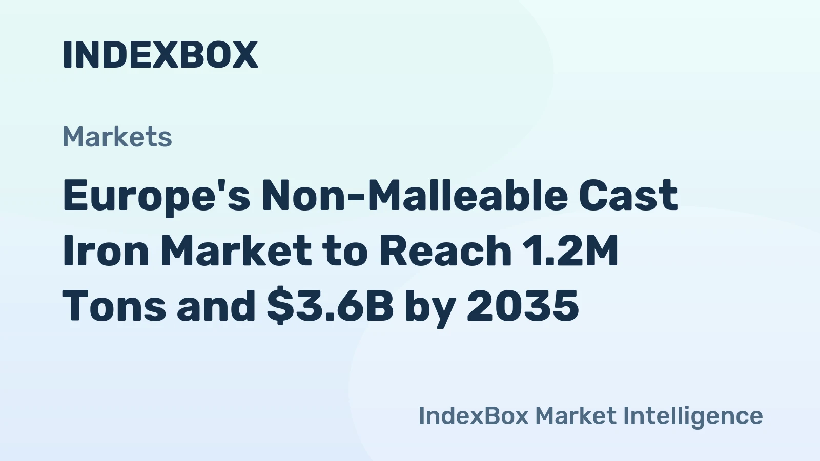 Europe's Non-Malleable Cast Iron Market to Reach 1.2M Tons and $3.6B by 2035
