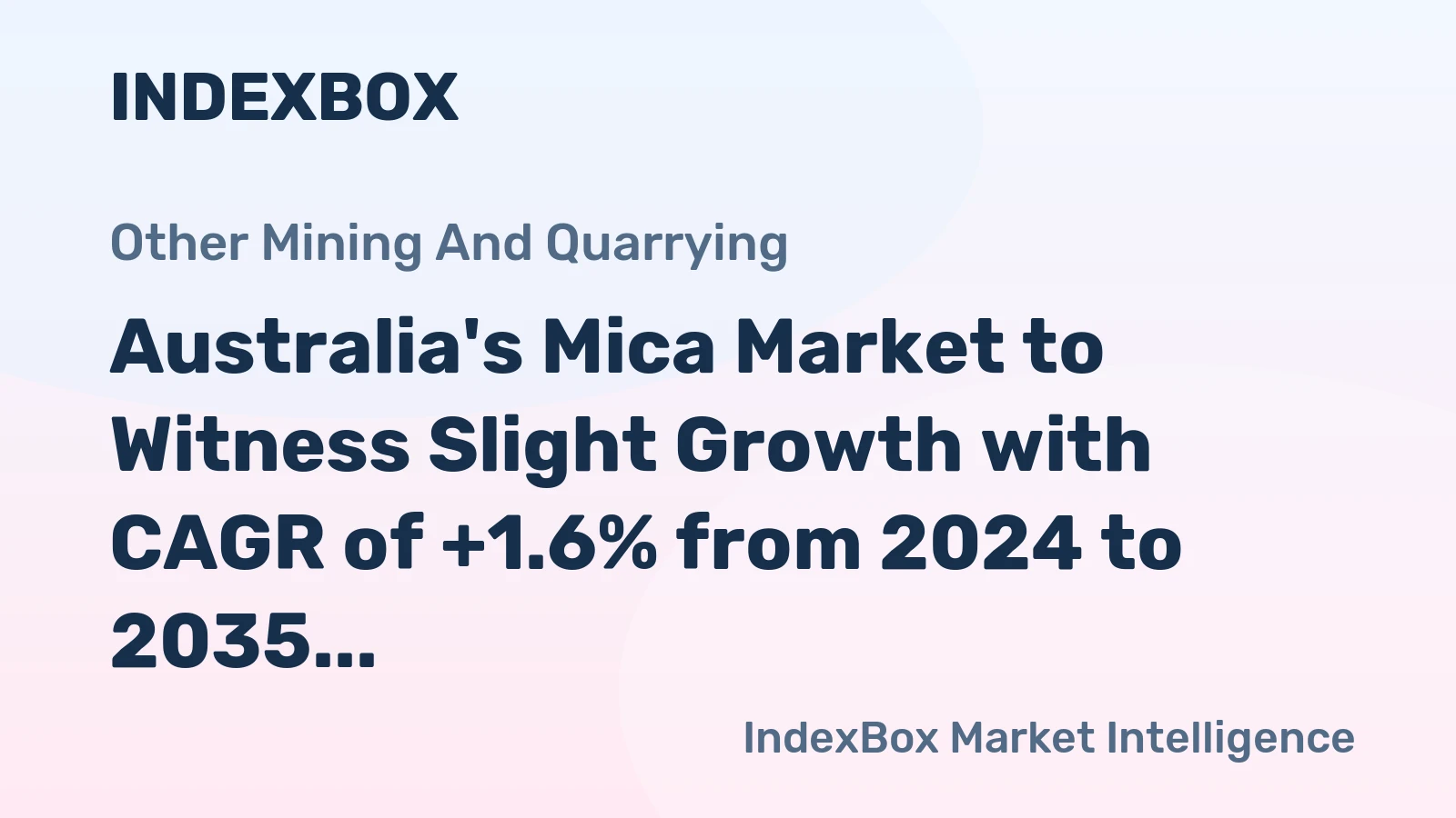 Australia's Mica Market to Witness Slight Growth with CAGR of +1.6% from 2024 to 2035