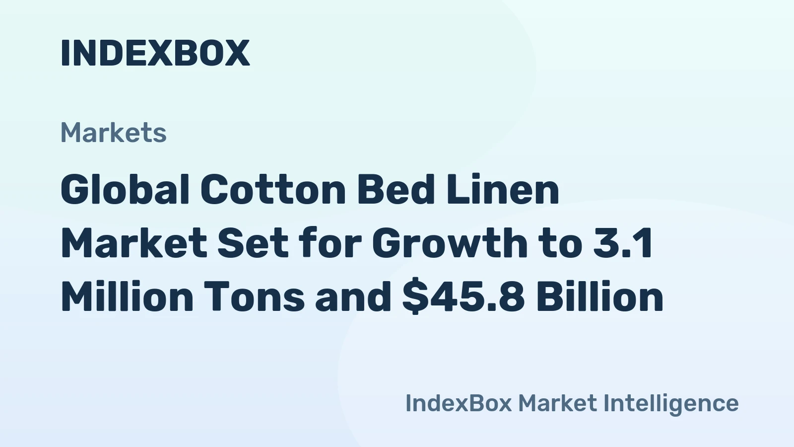 Global Cotton Bed Linen Market Set for Growth to 3.1 Million Tons and $45.8 Billion