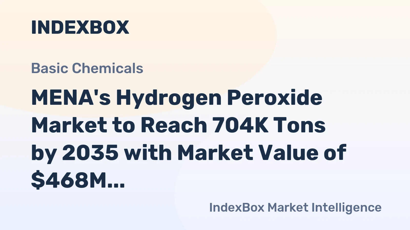 MENA's Hydrogen Peroxide Market to Reach 704K Tons by 2035 with Market Value of $468M