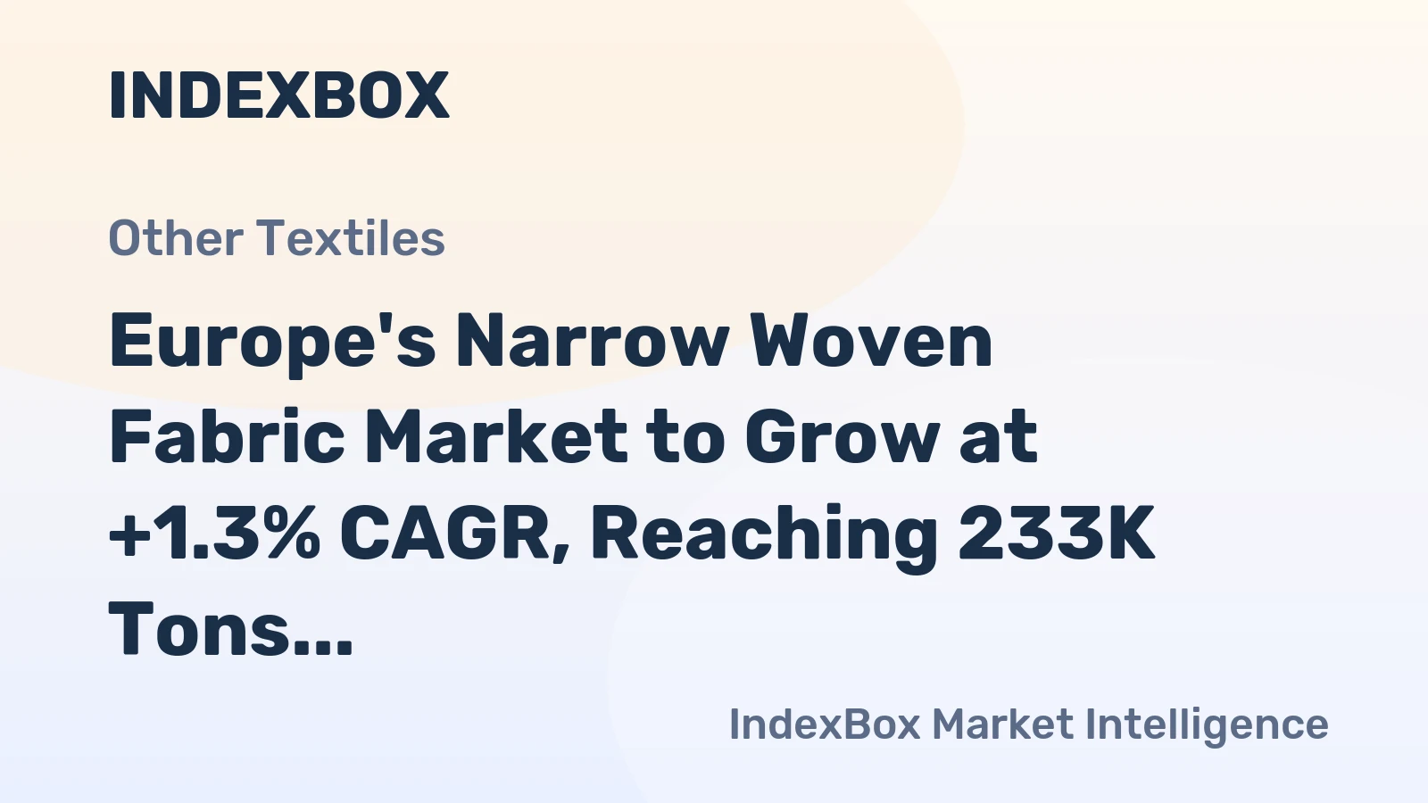 Europe's Narrow Woven Fabric Market to Grow at +1.3% CAGR, Reaching 233K Tons by 2035