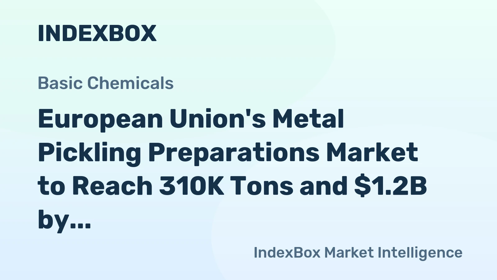 European Union's Metal Pickling Preparations Market to Reach 310K Tons and $1.2B by 2035