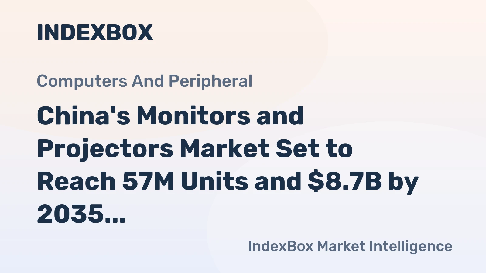 China's Monitors and Projectors Market Set to Reach 57M Units and $8.7B by 2035