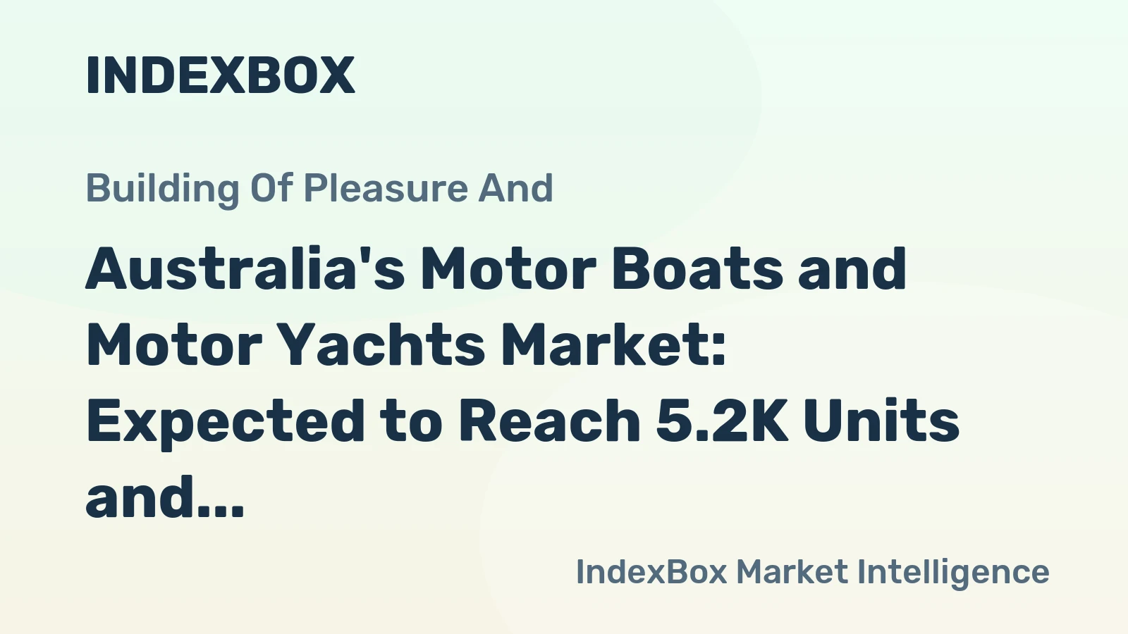 Australia's Motor Boats and Motor Yachts Market: Expected to Reach 5.2K Units and $599M by 2035