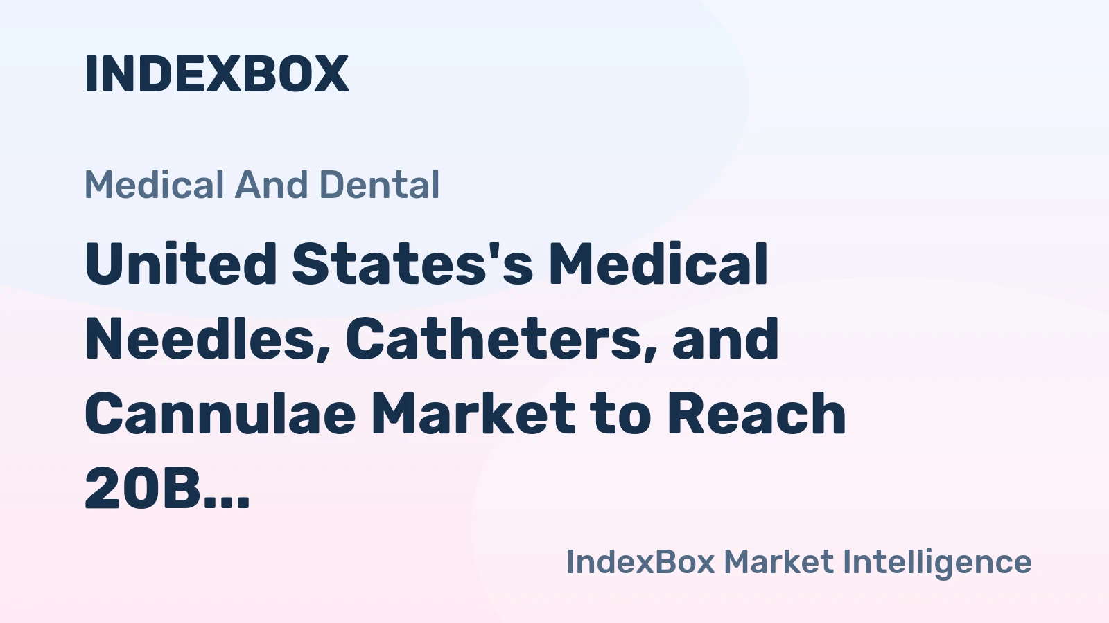 United States's Medical Needles, Catheters, and Cannulae Market to Reach 20B Units by 2035, Valued at $8.5B