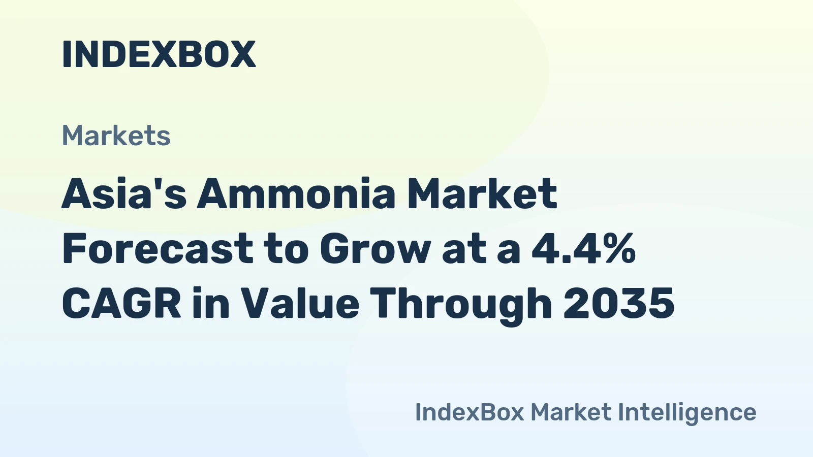 Asia's Ammonia Market Forecast to Grow at a 4.4% CAGR in Value Through 2035