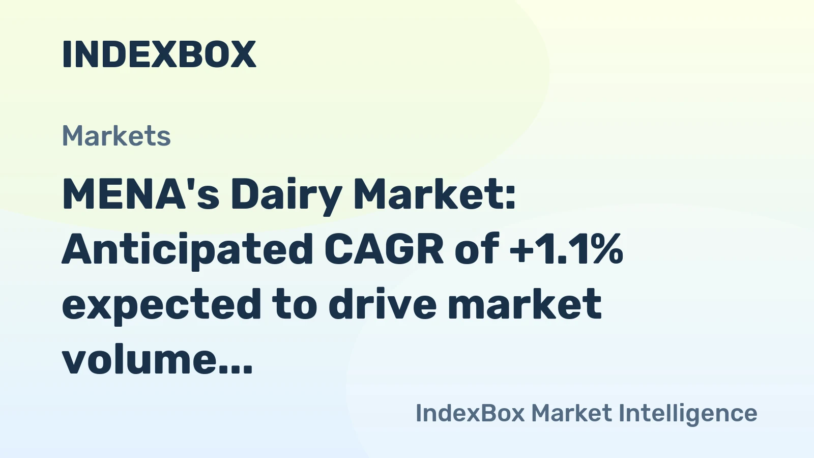 MENA's Dairy Market: Anticipated CAGR of +1.1% expected to drive market volume to 83M tons by 2035