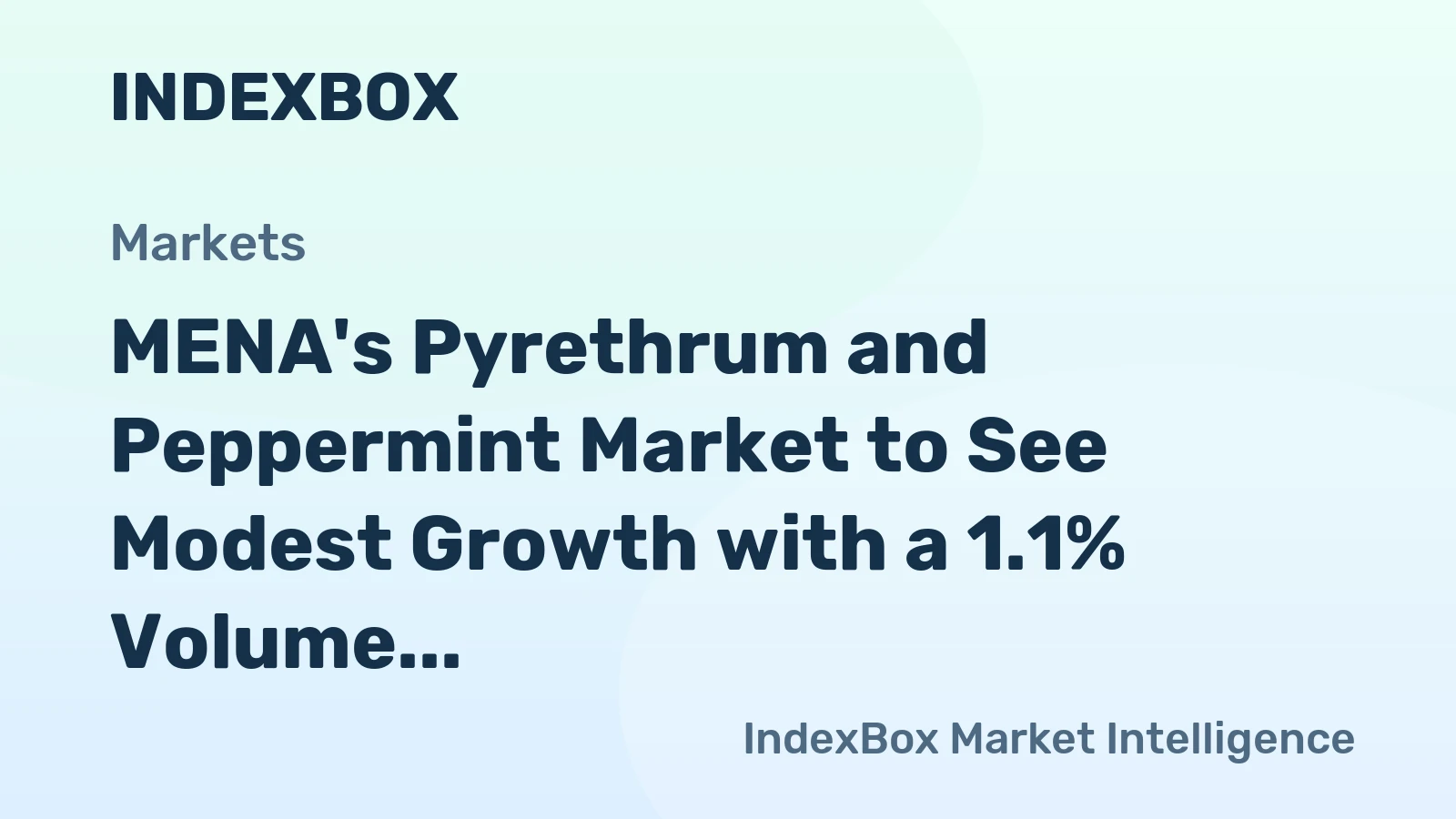 MENA's Pyrethrum and Peppermint Market to See Modest Growth with a 1.1% Volume CAGR