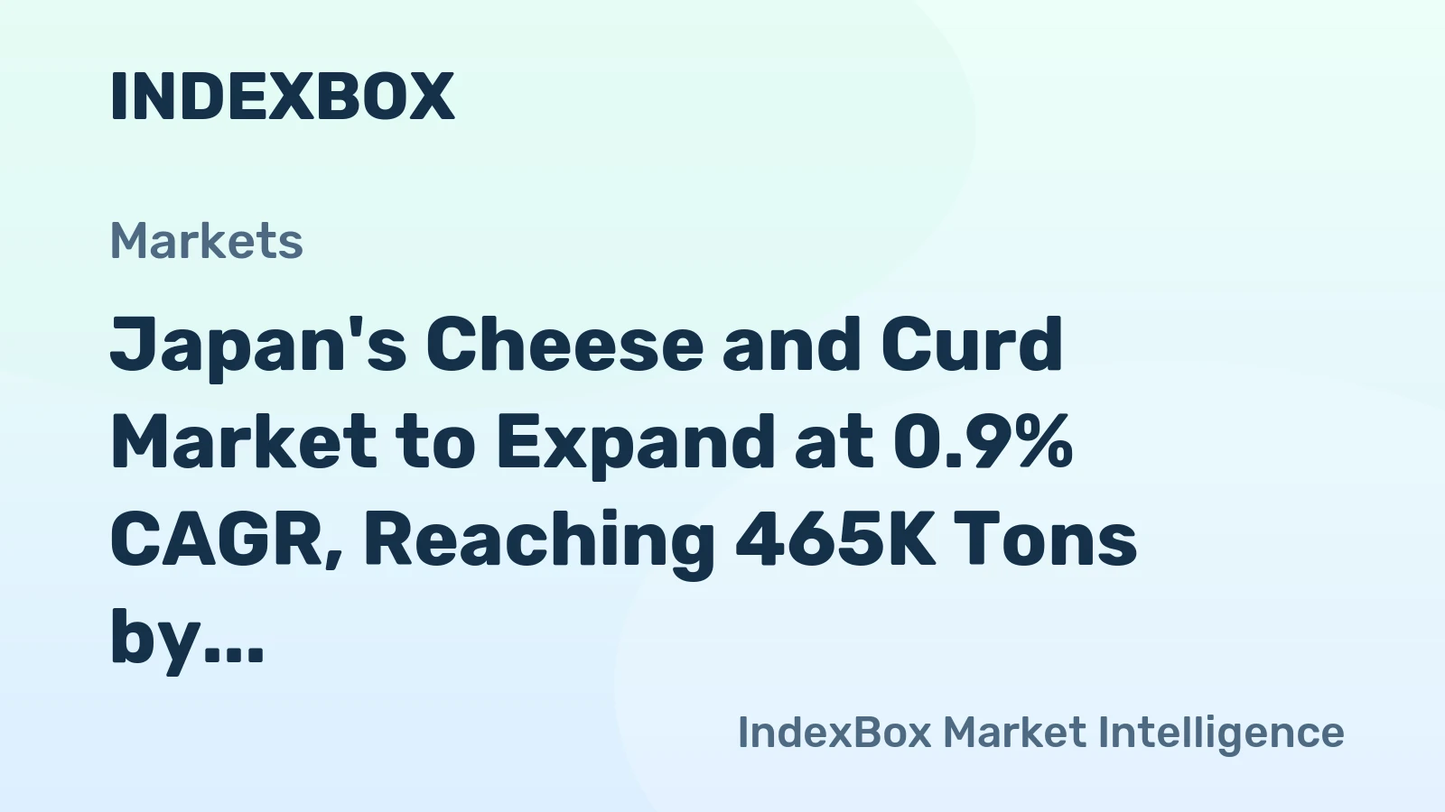 Japan's Cheese and Curd Market to Expand at 0.9% CAGR, Reaching 465K Tons by 2035