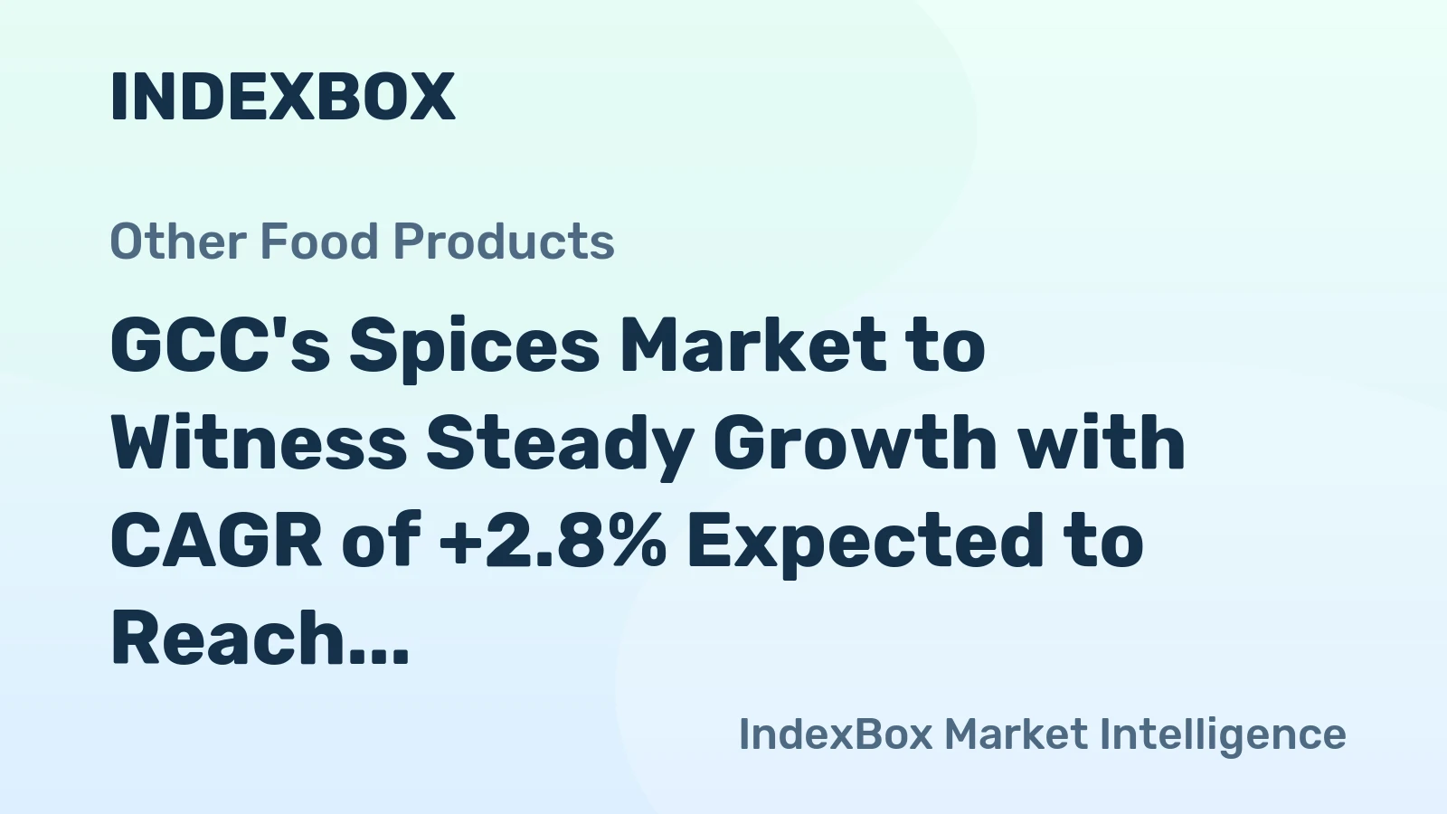GCC's Spices Market to Witness Steady Growth with CAGR of +2.8% Expected to Reach $1.5B by 2035