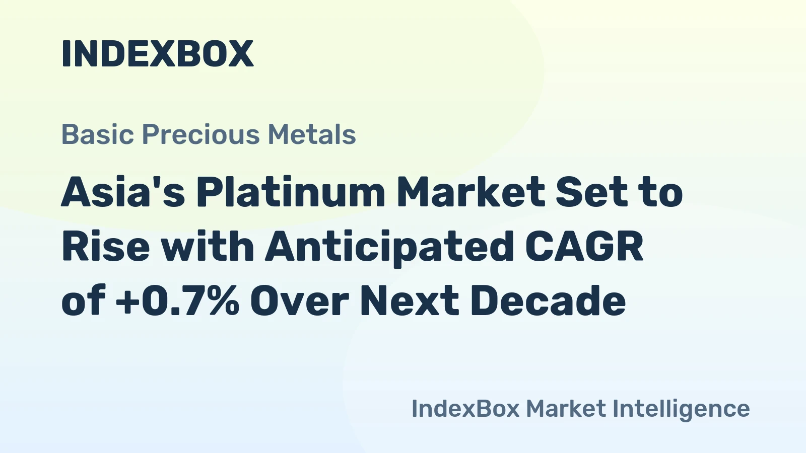 Asia's Platinum Market Set to Rise with Anticipated CAGR of +0.7% Over Next Decade