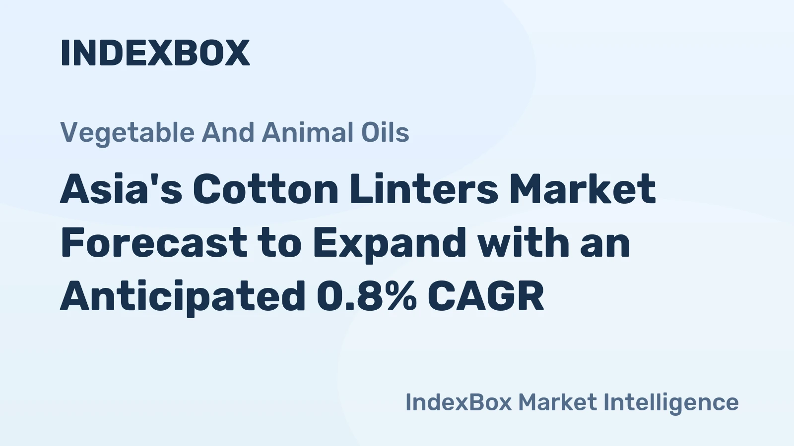 Asia's Cotton Linters Market Forecast to Expand with an Anticipated 0.8% CAGR