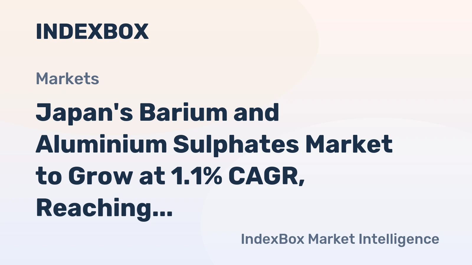 Japan's Barium and Aluminium Sulphates Market to Grow at 1.1% CAGR, Reaching $563M by 2035