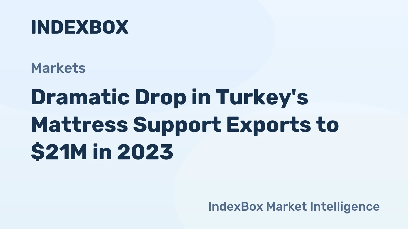 Dramatic Drop in Turkey's Mattress Support Exports to $21M in 2023