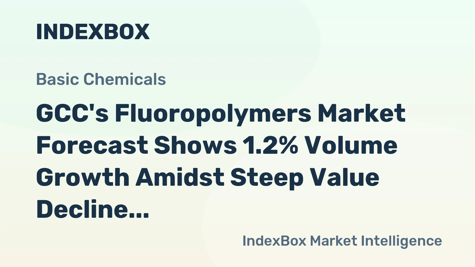 GCC's Fluoropolymers Market Forecast Shows 1.2% Volume Growth Amidst Steep Value Decline