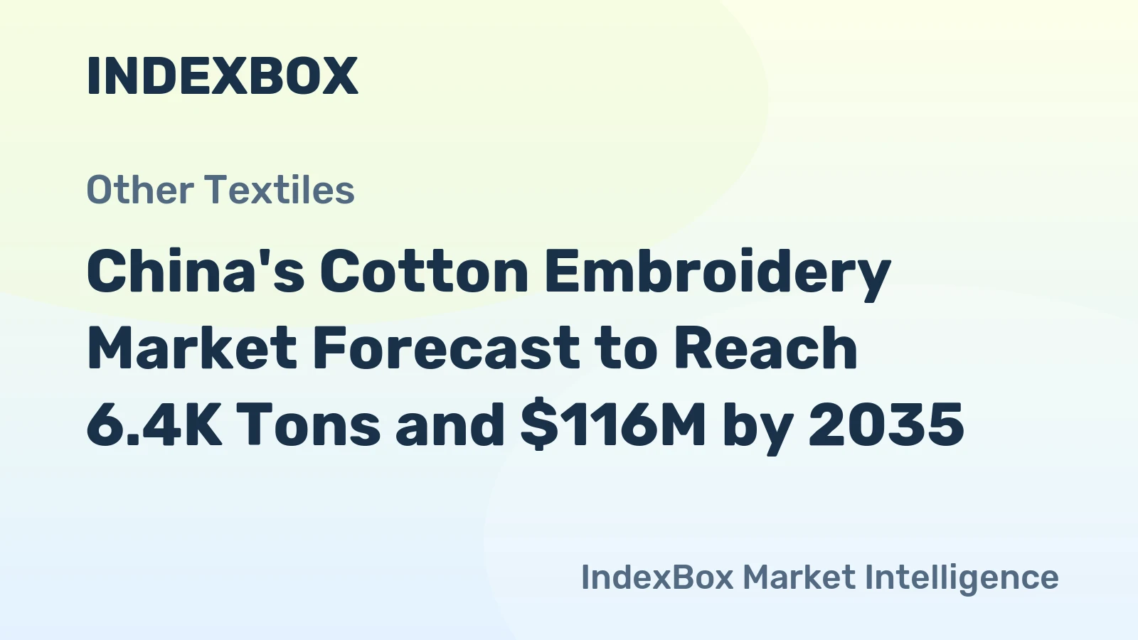 China's Cotton Embroidery Market Forecast to Reach 6.4K Tons and $116M by 2035