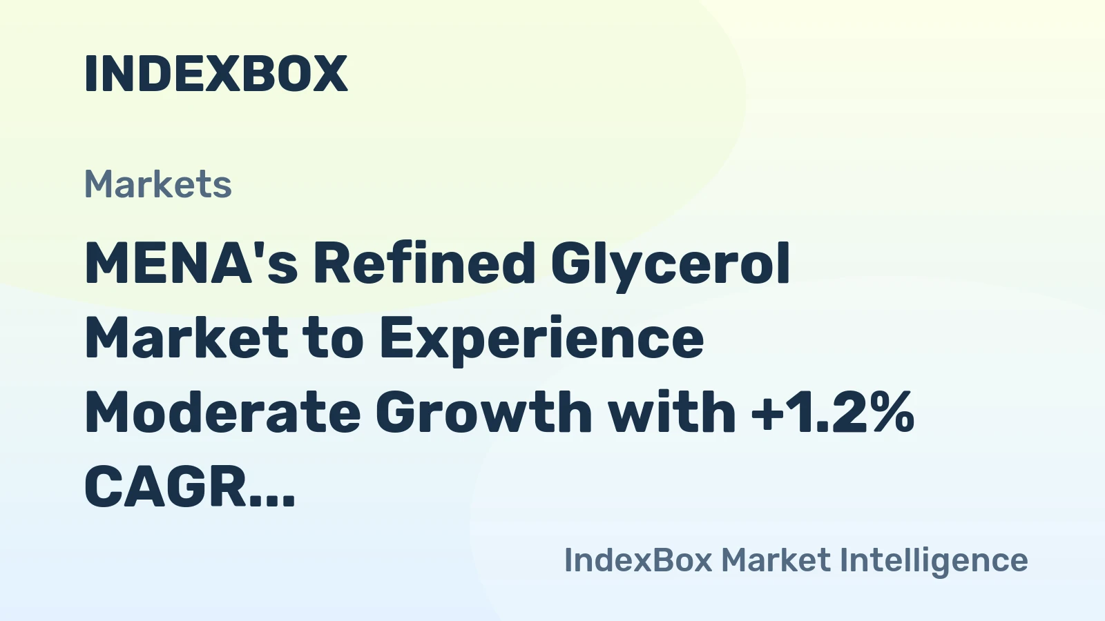 MENA's Refined Glycerol Market to Experience Moderate Growth with +1.2% CAGR from 2024-2035, Reaching $177M by 2035