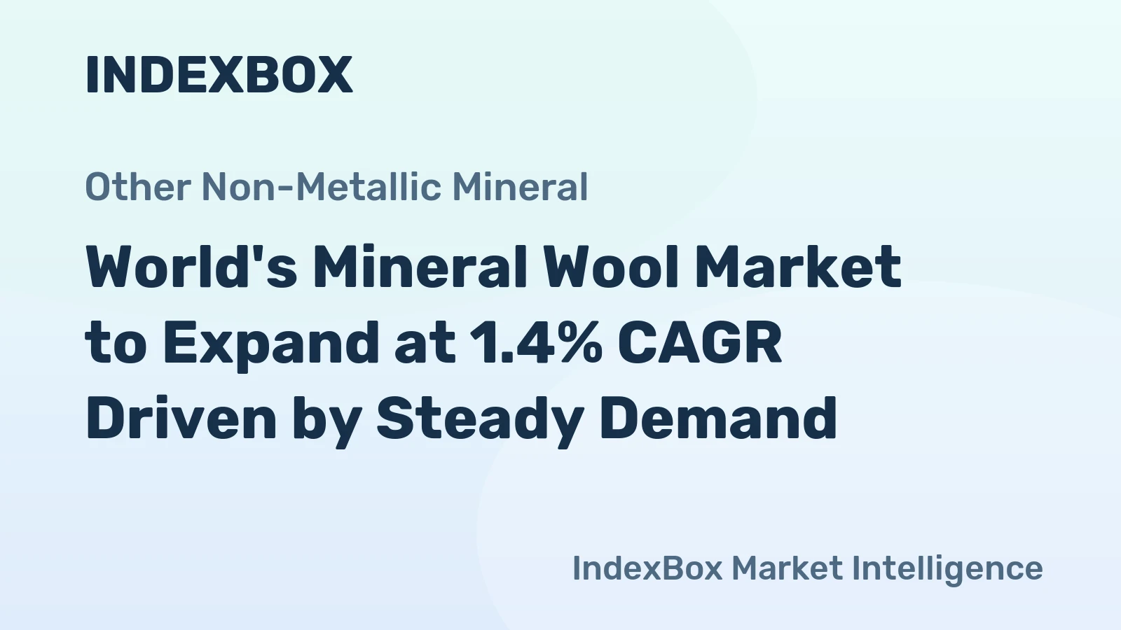 World's Mineral Wool Market to Expand at 1.4% CAGR Driven by Steady Demand