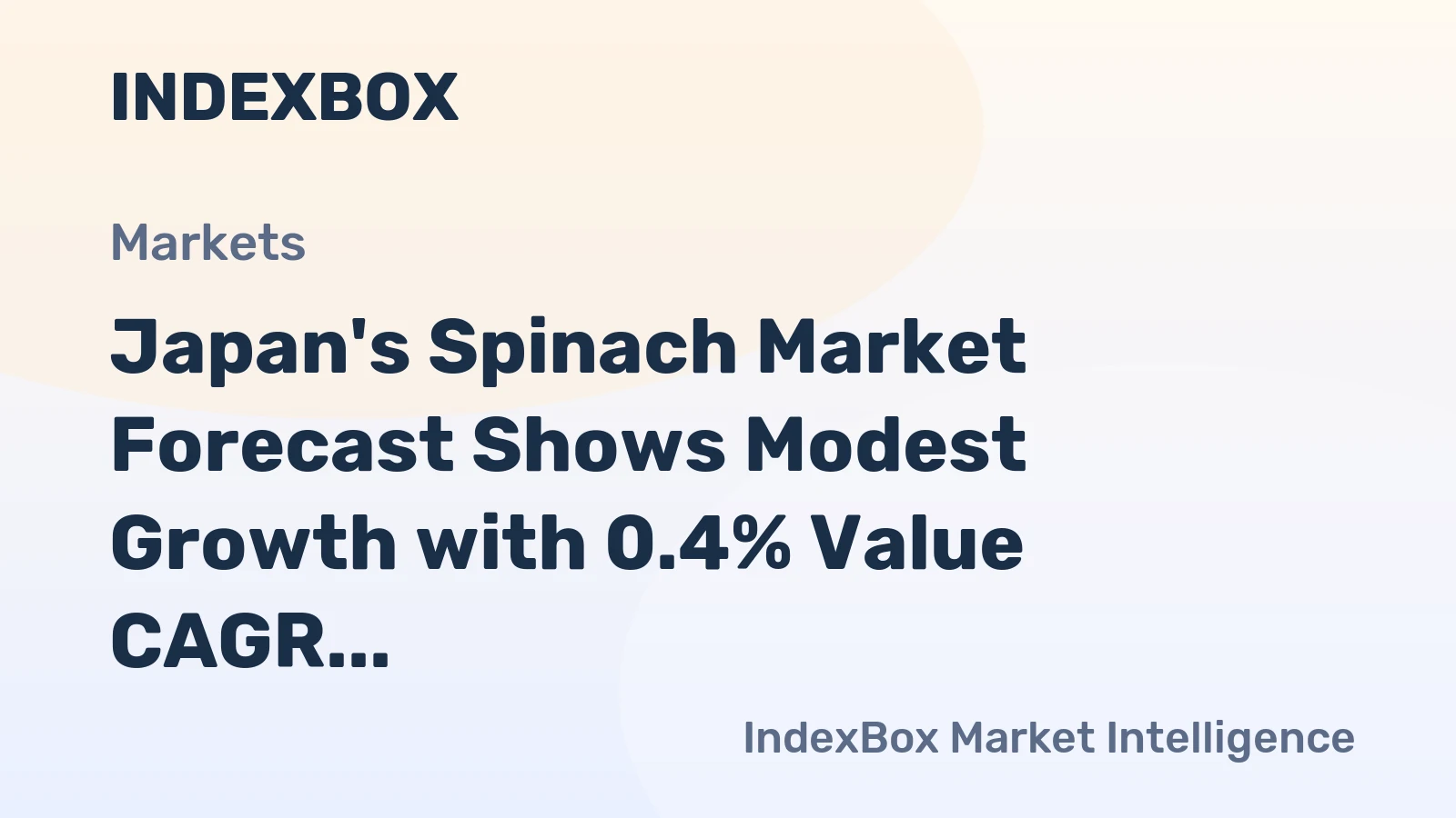 Japan's Spinach Market Forecast Shows Modest Growth with 0.4% Value CAGR Through 2035