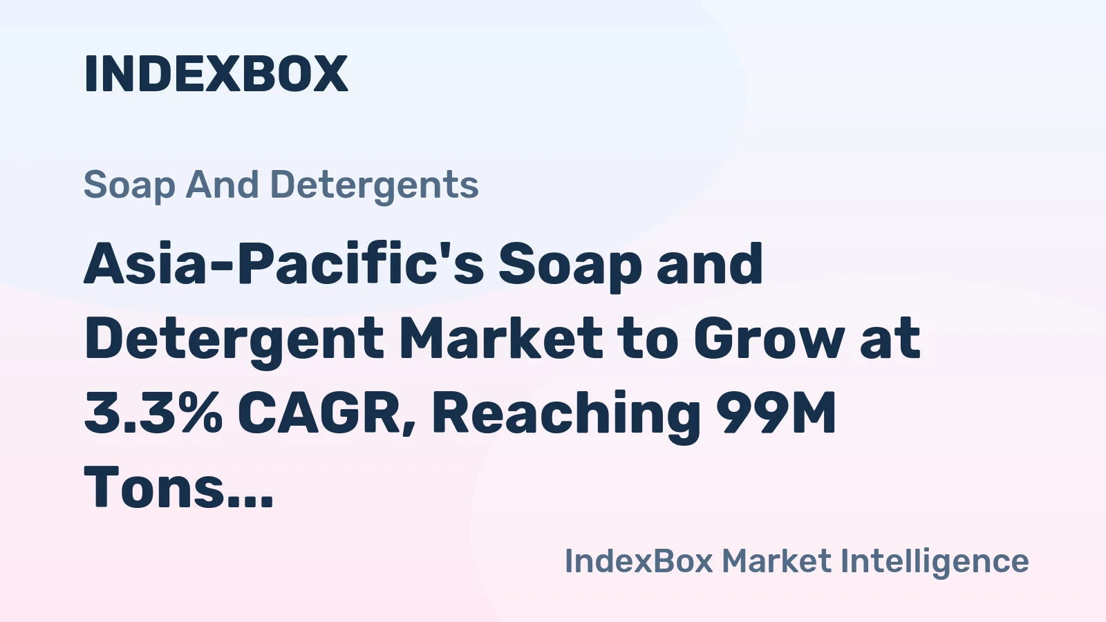 Asia-Pacific's Soap and Detergent Market to Grow at 3.3% CAGR, Reaching 99M Tons by 2035