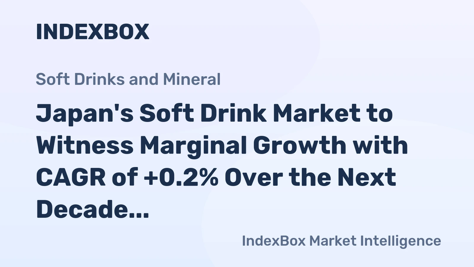 Japan's Soft Drink Market to Witness Marginal Growth with CAGR of +0.2% Over the Next Decade