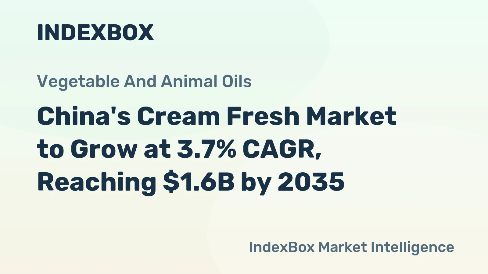 China's Cream Fresh Market to Grow at 3.7% CAGR, Reaching $1.6B by 2035