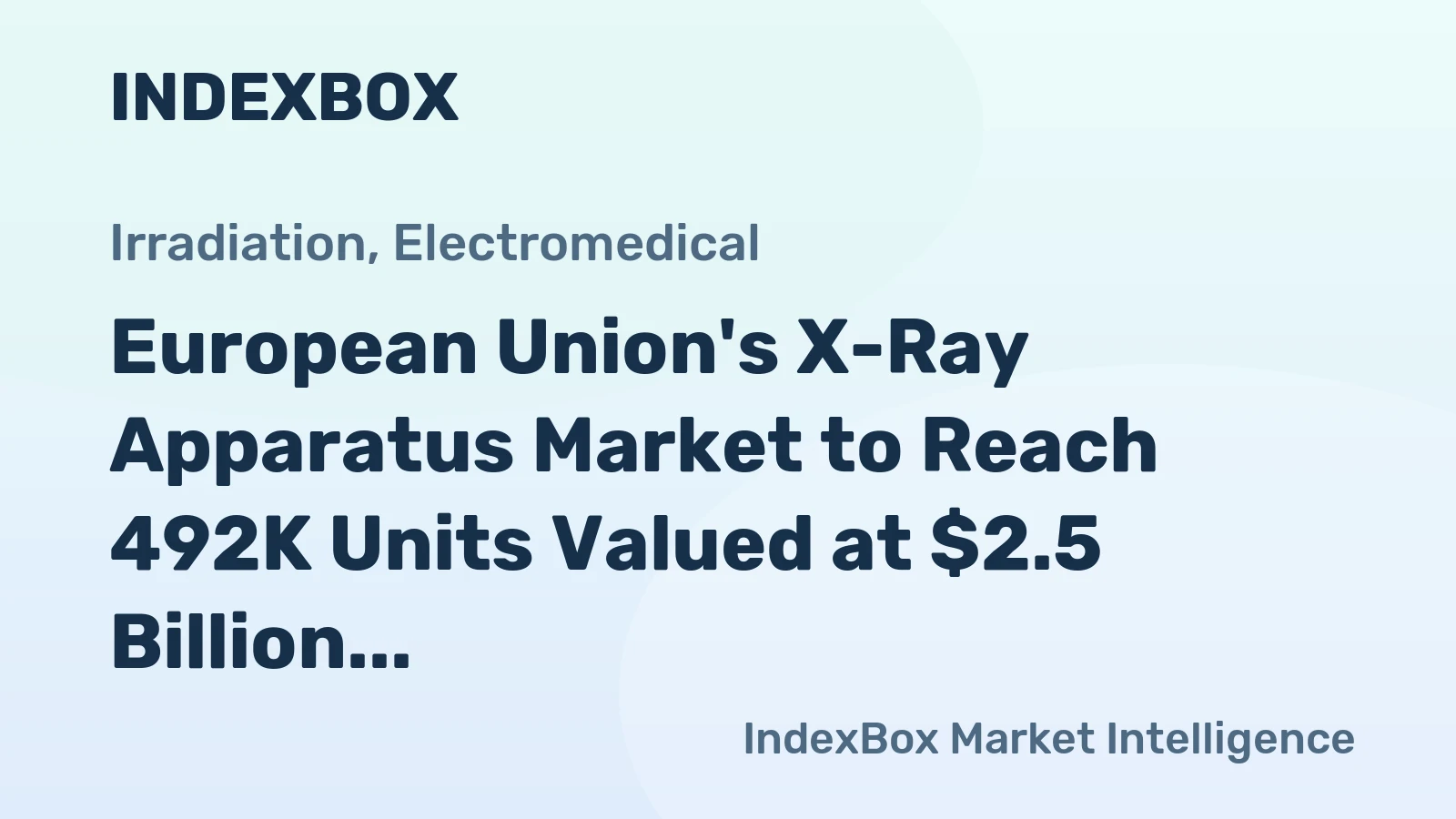 European Union's X-Ray Apparatus Market to Reach 492K Units Valued at $2.5 Billion by 2035