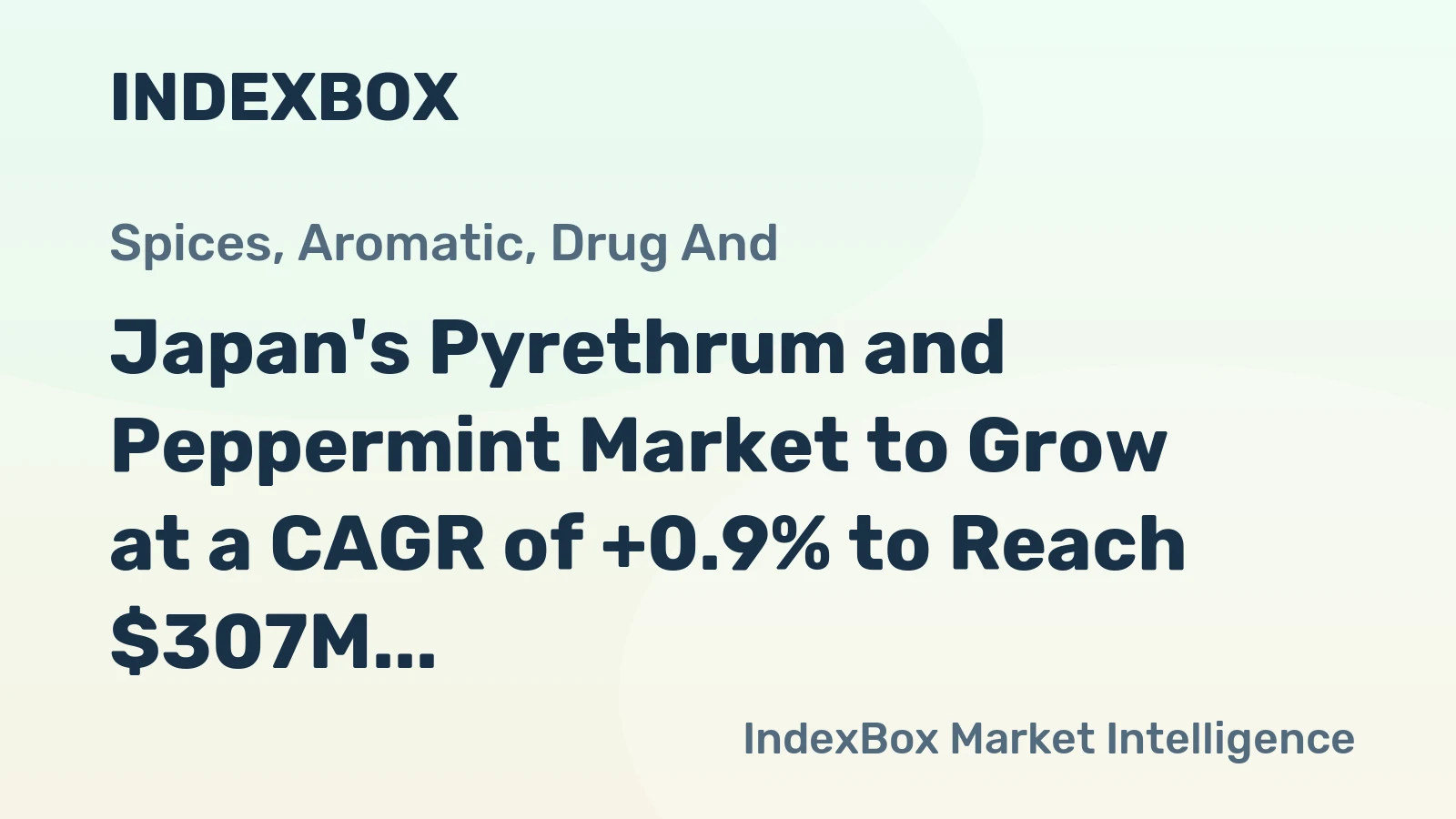 Japan's Pyrethrum and Peppermint Market to Grow at a CAGR of +0.9% to Reach $307M by 2035