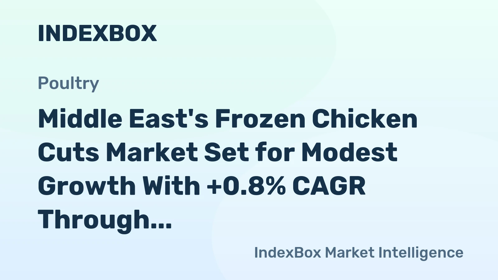 Middle East's Frozen Chicken Cuts Market Set for Modest Growth With +0.8% CAGR Through 2035