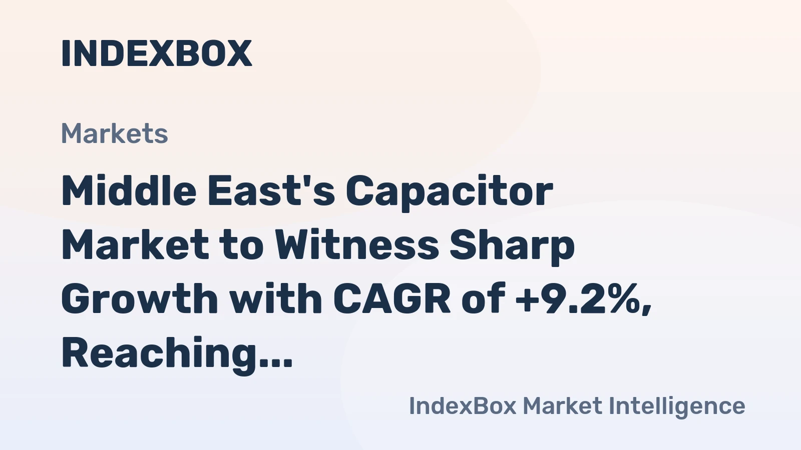 Middle East's Capacitor Market to Witness Sharp Growth with CAGR of +9.2%, Reaching $24.4B by 2035