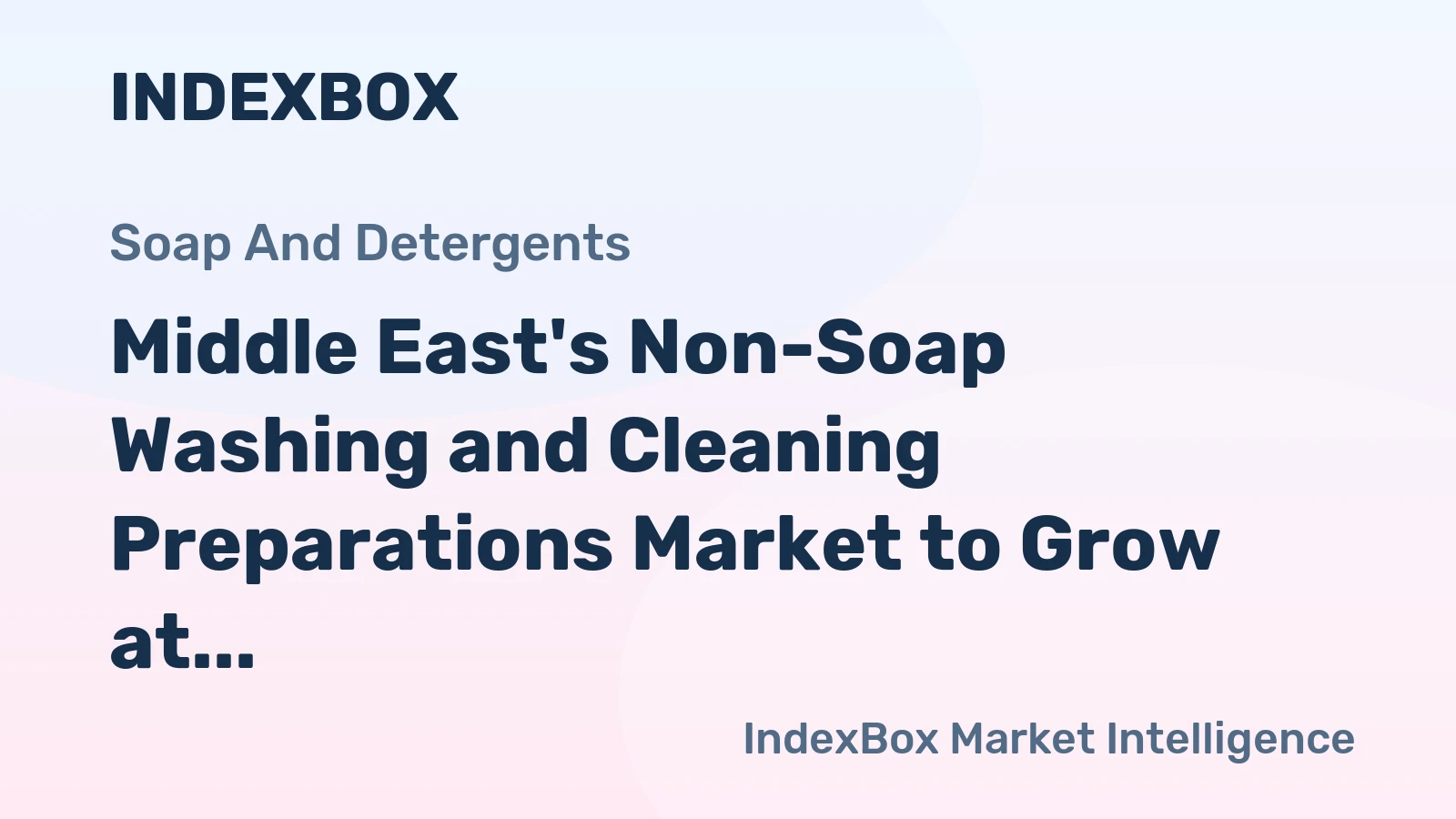 Middle East's Non-Soap Washing and Cleaning Preparations Market to Grow at 3.3% CAGR from 2023 to 2035