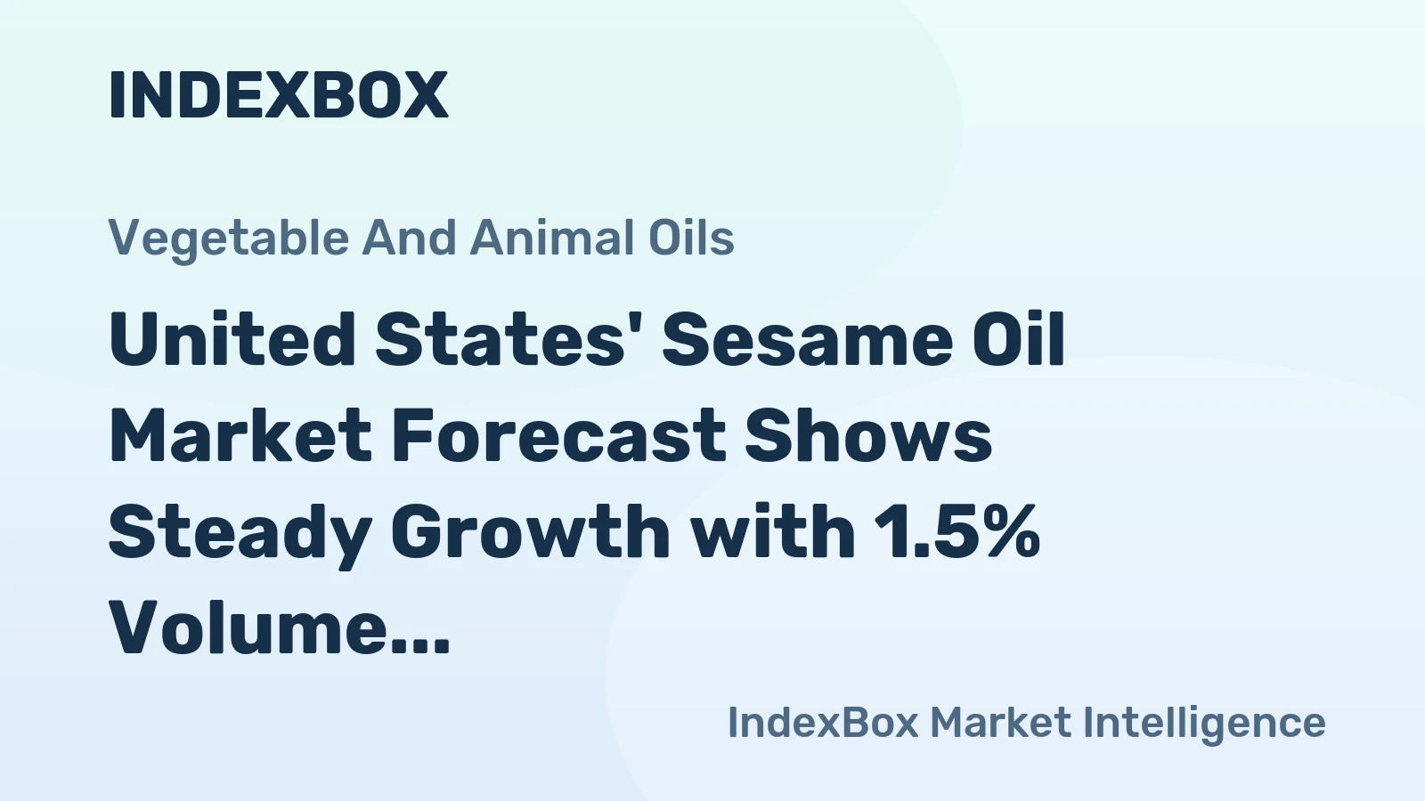 United States' Sesame Oil Market Forecast Shows Steady Growth with 1.5% Volume CAGR Through 2035